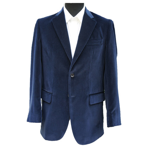 100% Cotton Navy Blue Velvet Jacket - £129 | Clermont Direct